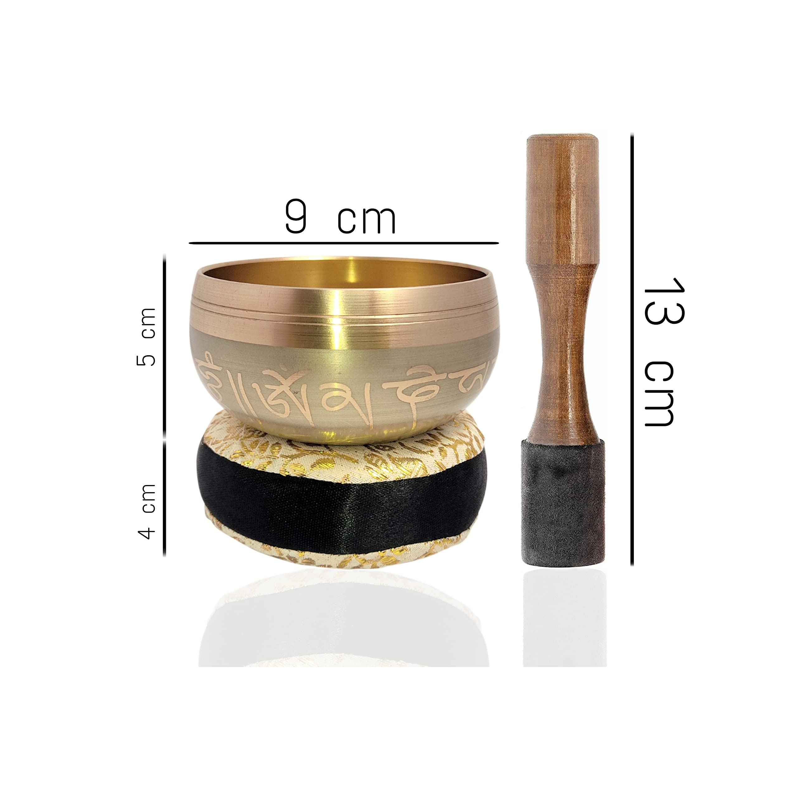 Tibetan singing bowl set single buddah 3.5 inch diameter Meditation singing bowl with wooden stick and cushion Al-Arfat.industrial