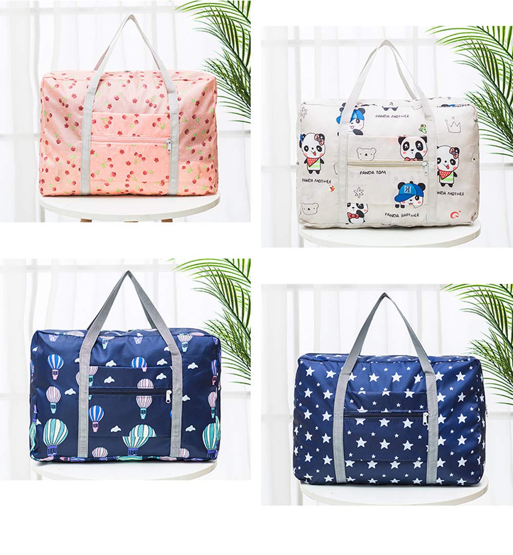 Unova Folding Travel Duffel Bag Packable Light Nylon Water Resistant Tote Weekend Getaway Overnight Carry-on Shoulder (Mint Green)