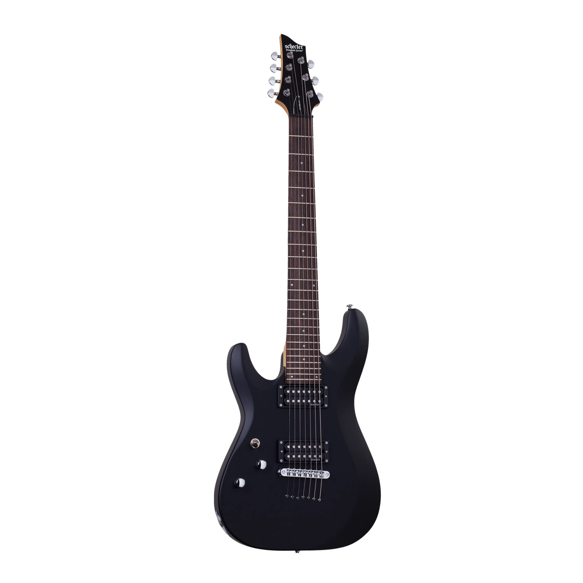Schecter C-7 Deluxe 7-String Electric Guitar (Left Hand, Satin Black)