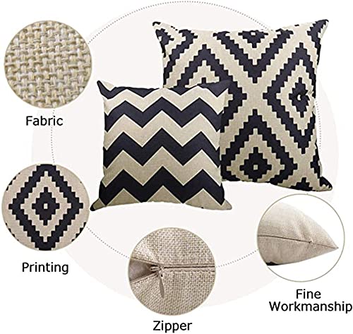 Set of 4 Decorative Throw Pillow Covers 14x14inch Cotton and Linen Throw Pillow Covers Square Throw Pillow Cases Double-Sided Printing for Home Sofa Office and Outdoor Decoration,Easter Bunny C214