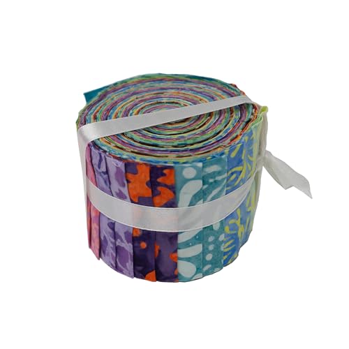 Stitch & Sparkle Indonesian Premium Batik Cotton Vibrant Dreams Jelly Roll 2.5''x 44''