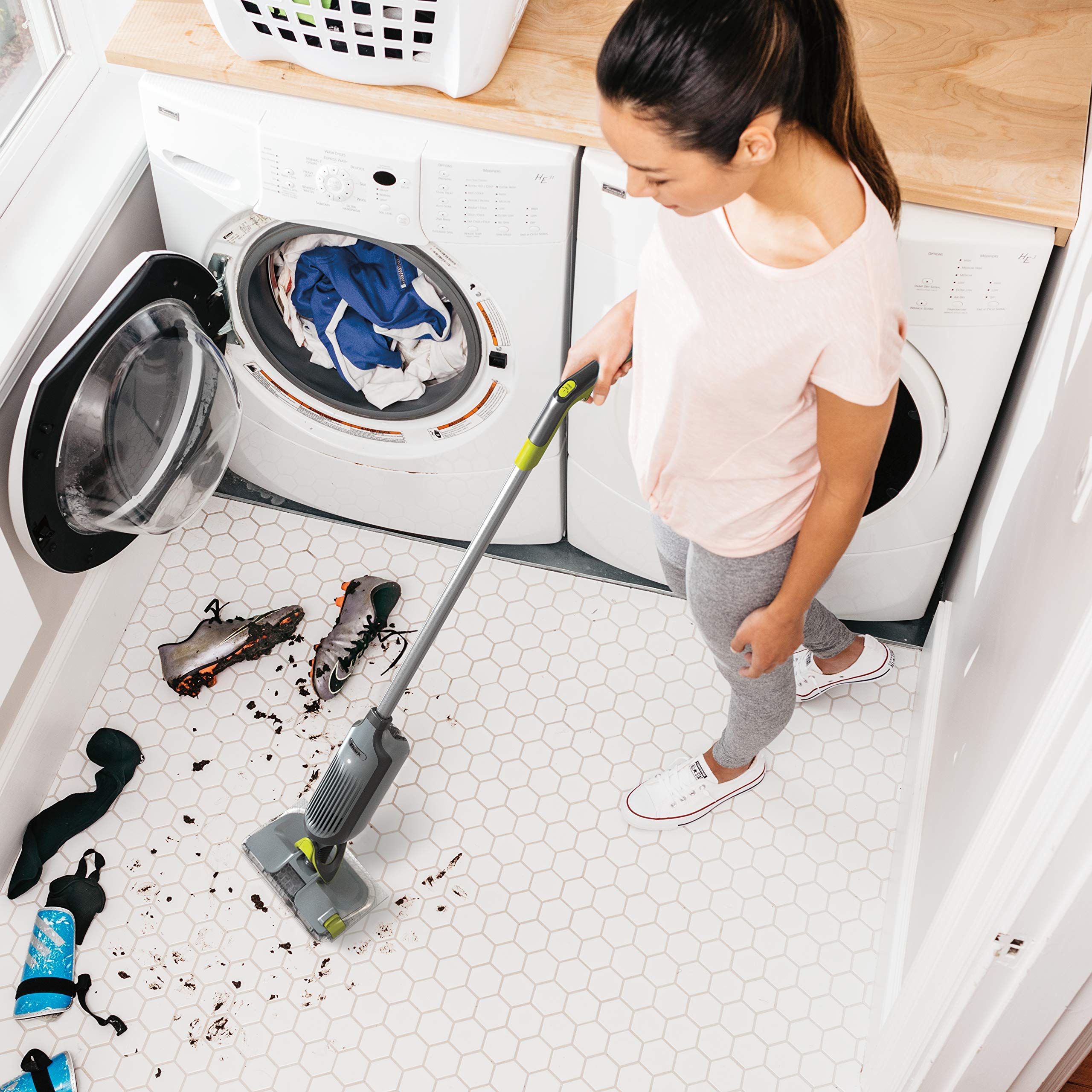 Shark VACMOP Pro Cordless Hard Floor Vacuum Mop with Disposable Pad, Charcoal Gray (Renewed) (VM252 Vacmop Charcoal Gray)
