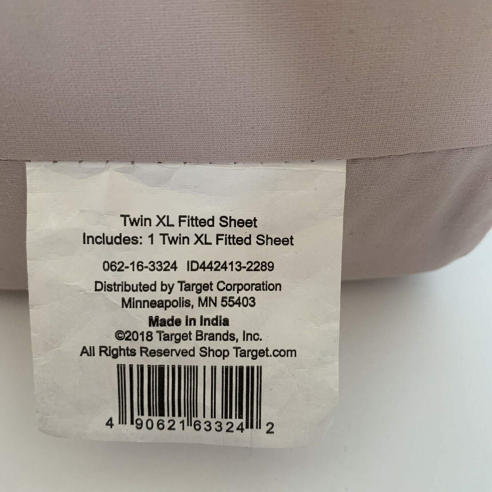 Threshold Fitted Sheet Twin/XL Soft Pink 100% Cotton