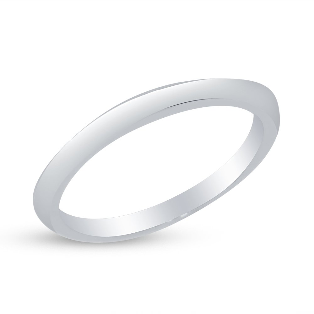 Size - 6.5 - Solid 925 Sterling Silver 2mm Classic Plain Knife Edge Anniversary Ring Wedding Band