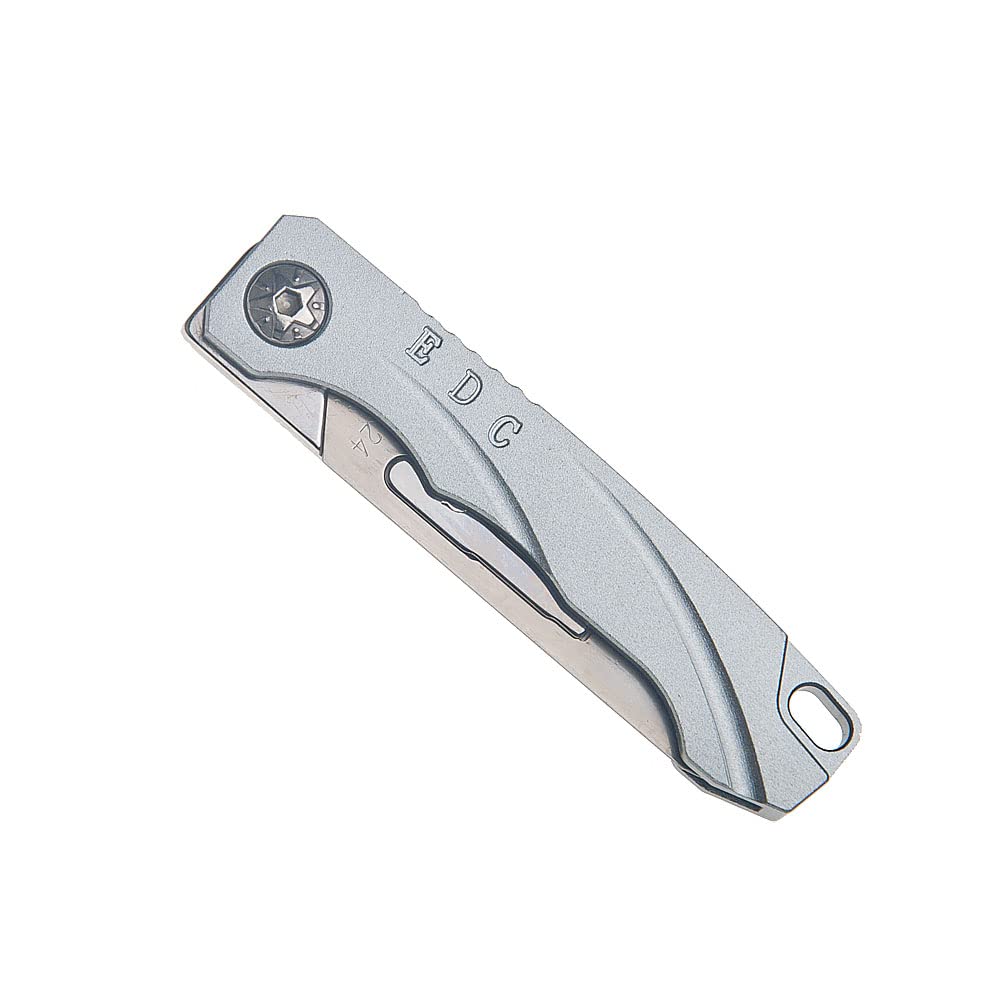 Tungyi Daily Pocket Folding Utility Knife with 10 Replaceable Quick Change Blades, Ultra Compact and Lightweight (Grey)