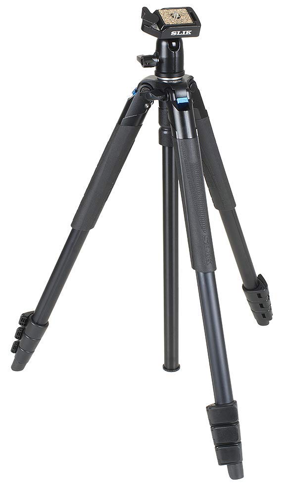 SLIK Sprint PRO III Travel Tripod w/SBH-100 Ball Head for Mirrorless/DSLR Sony Nikon Canon Fuji Cameras and More - Black (611-889)