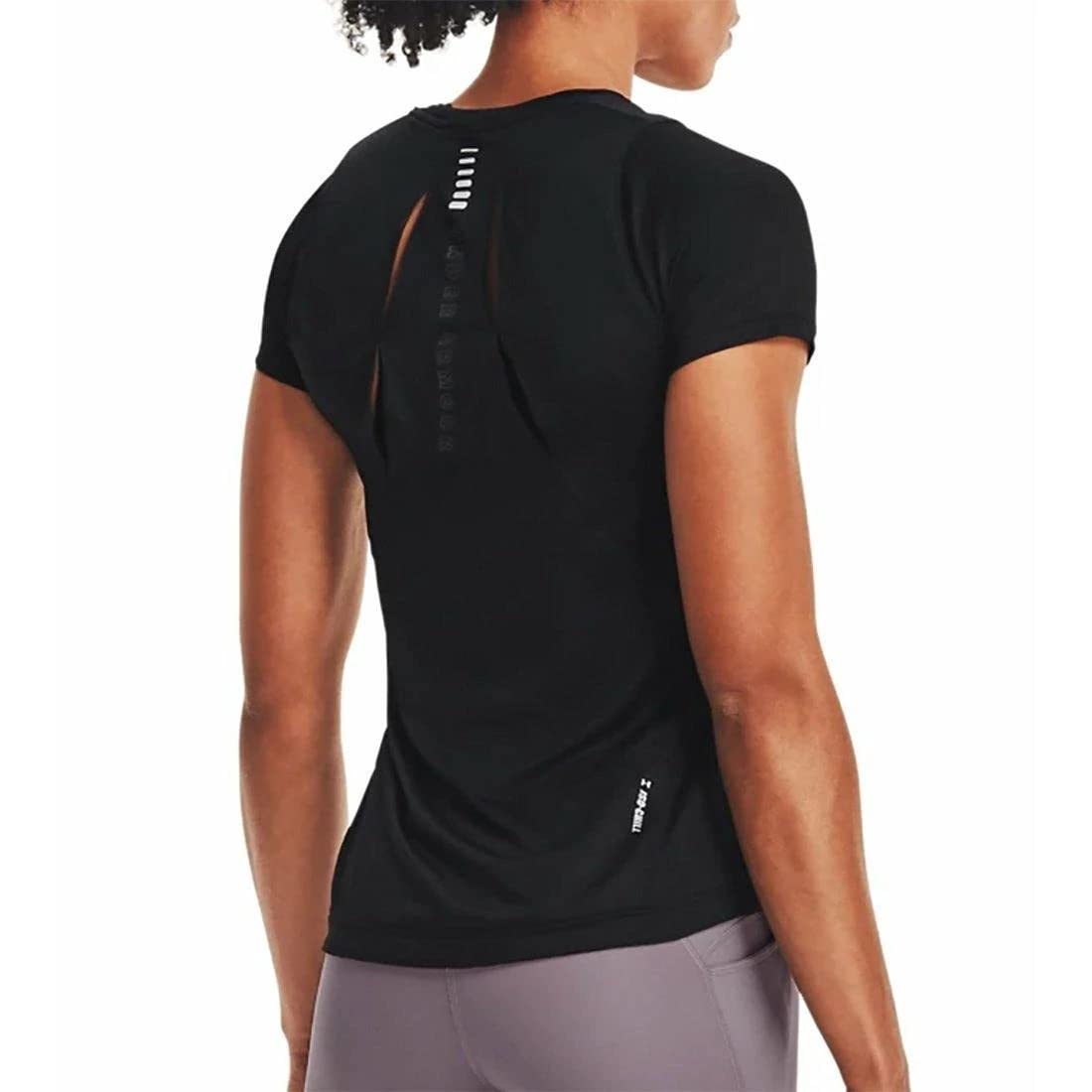 Under Armour Qualifier Iso-chill Short Sleeve Running T-shirt, Black (002)/Reflective, Large