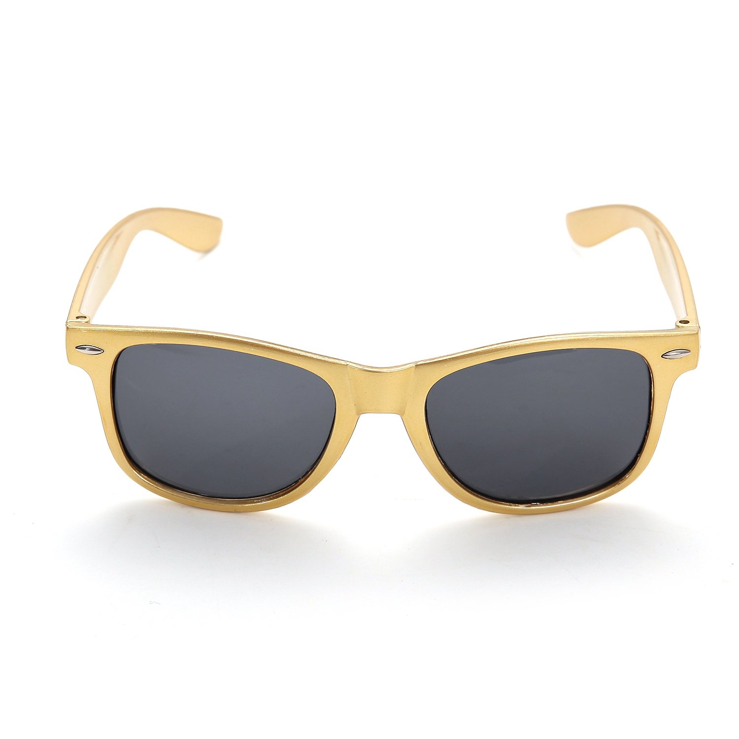 JYZOBJHB 12 Pcs Wholesale Neon Color Party Sunglasses 80’s Retro Sunglass Bulk For Kids Adults 100% UV Protection (12 gold)