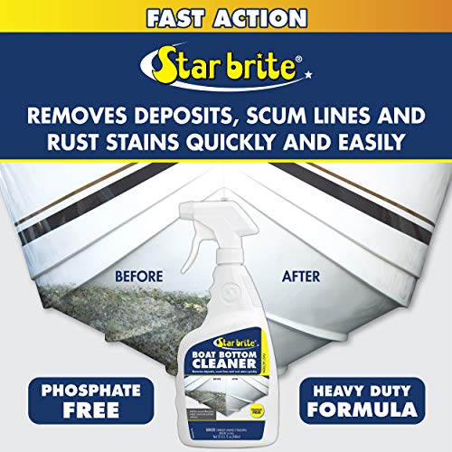 STAR BRITE Heavy Duty Boat Bottom Cleaner - Remove Tough Deposits, Scum Lines & Rust Stains Quickly & Easily from Boat Hull - Safe for Fiberglass, Wood, Iron & Painted Surface 32 OZ (092232P)