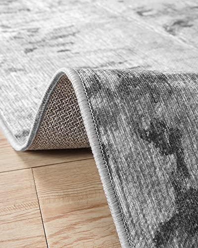 RESARE Modern Abstract Area Rugs 8x10 Distressed Rug Machine Washable, Ideal Home Decor, Gray