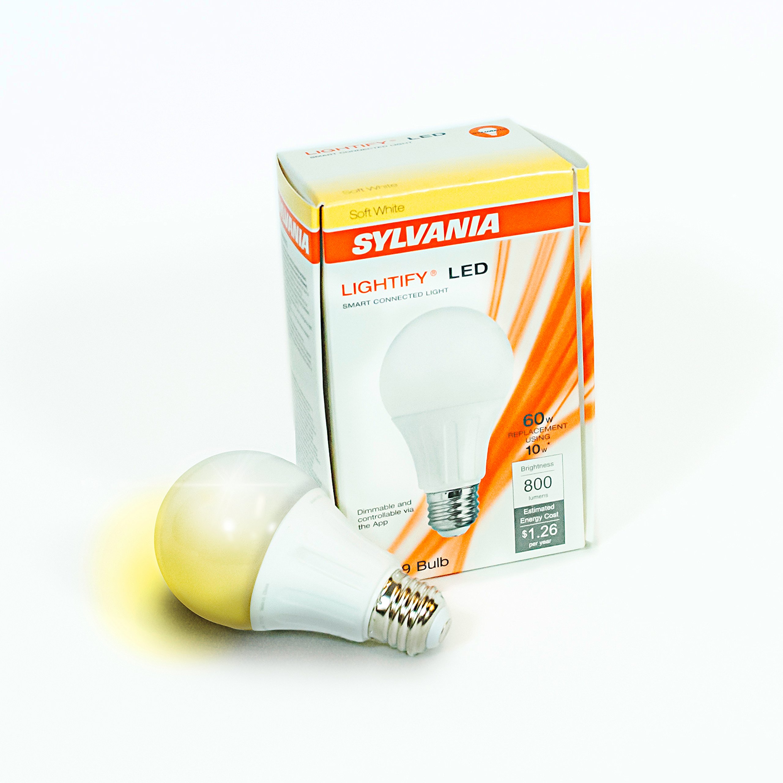 SYLVANIA 74283 Dim Smart+ LED Light Bulb, A19 Dimmable White, 60W Equivalent, Works with SmartThings and Alexa, 10 Year Series, Dimmable Soft (packaging may vary)