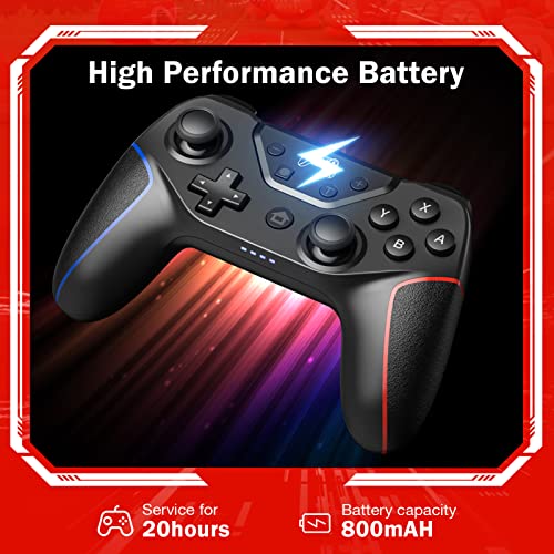 YCCTEAM Wireless Pro Controller for Switch/Lite/OLED, Switch Controller Support Adjustable Turbo Function, Switch Remote Controller Gamepad with Wake-up, Motion Control and Vibration