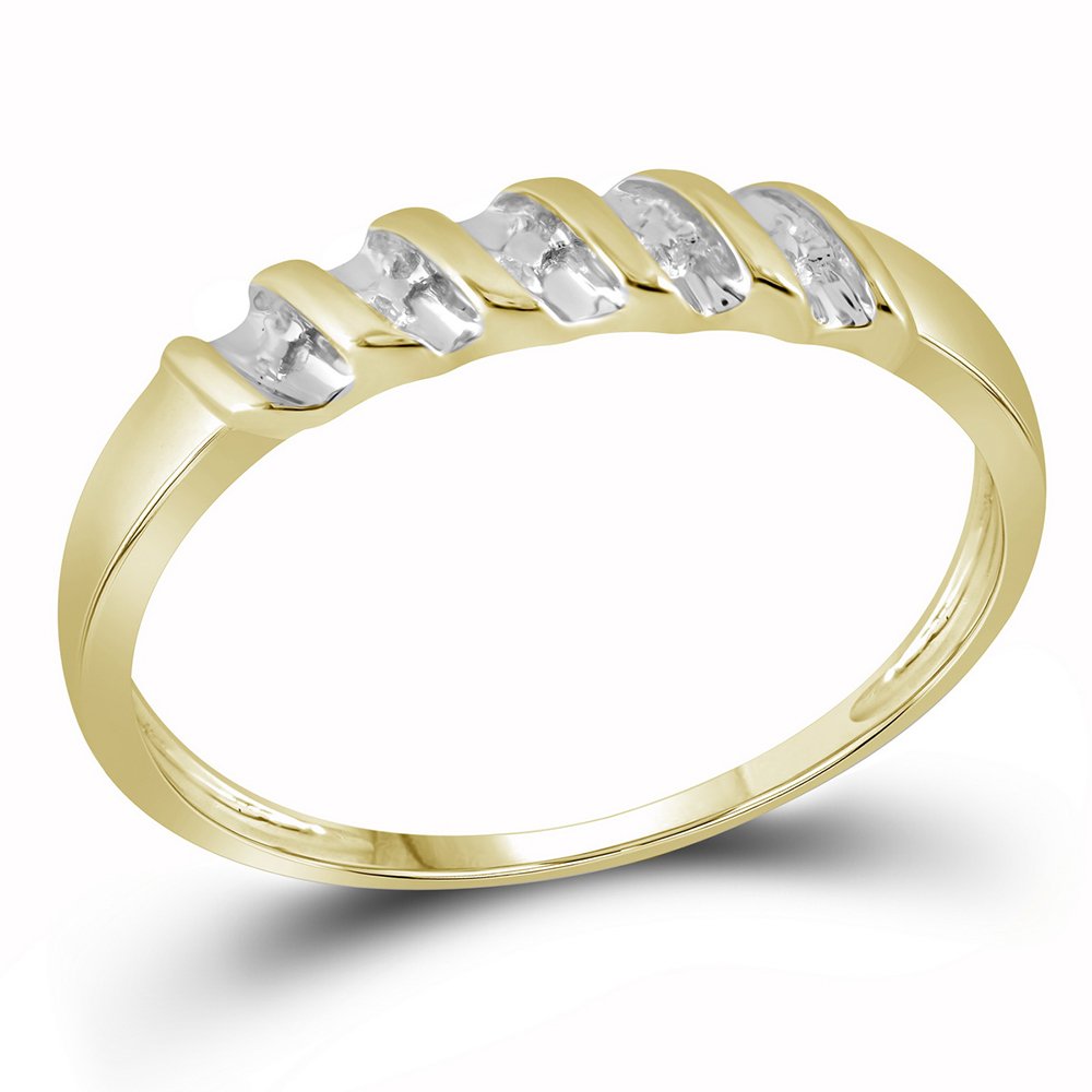 Sizes - L = 8, M = 8 - 10k Yellow Gold Diamond Cluster Mens And Ladies Couple His & Hers Trio 3 Three Ring Bridal Matching Engagement Wedding Ring Band Set (1/10 cttw.) - Please use drop down menu to select your desired ring sizes