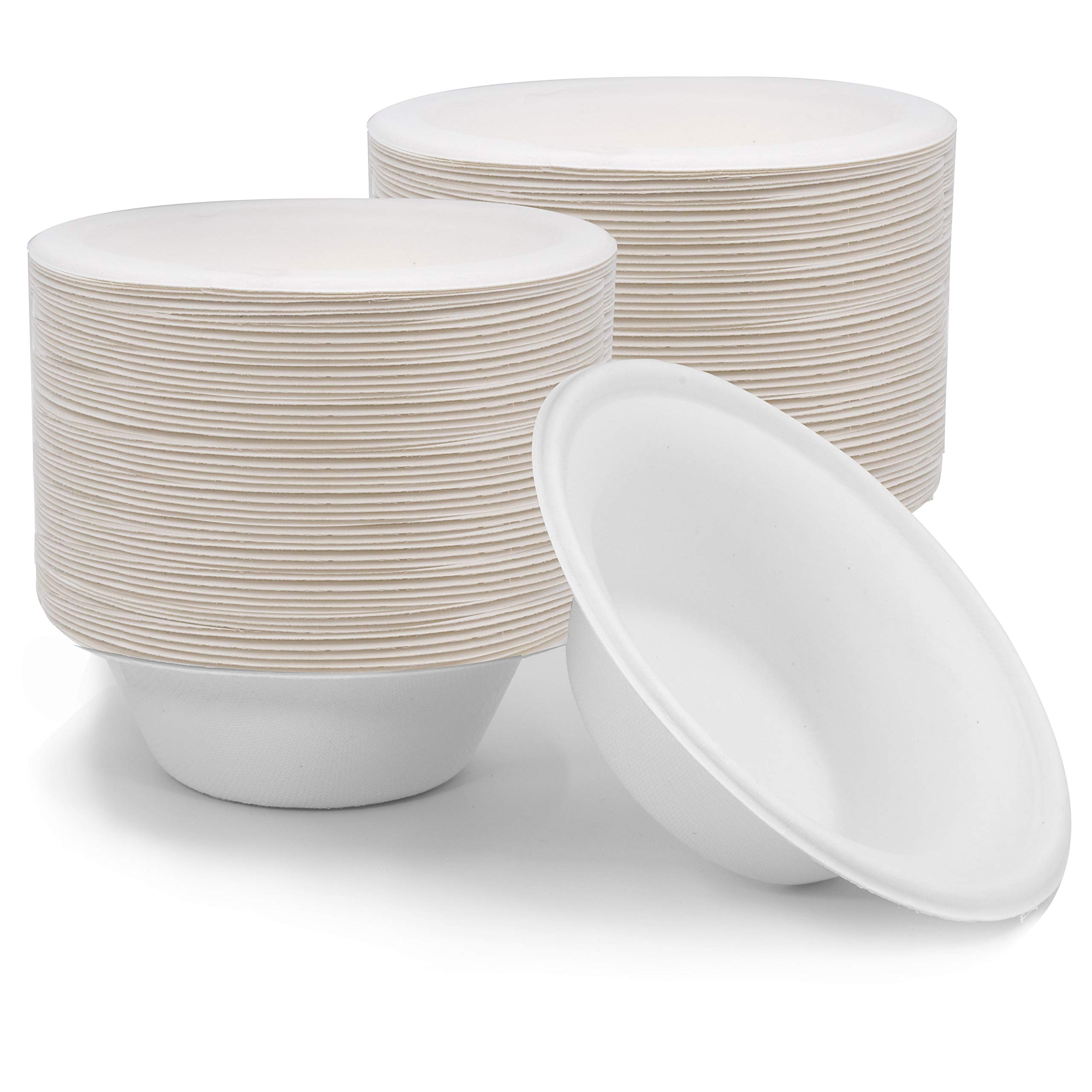 Upper Midland Products 16 oz Bowls Disposable 125 PK Sturdy Biodegradable Eco Friendly Sugarcane Bagasse
