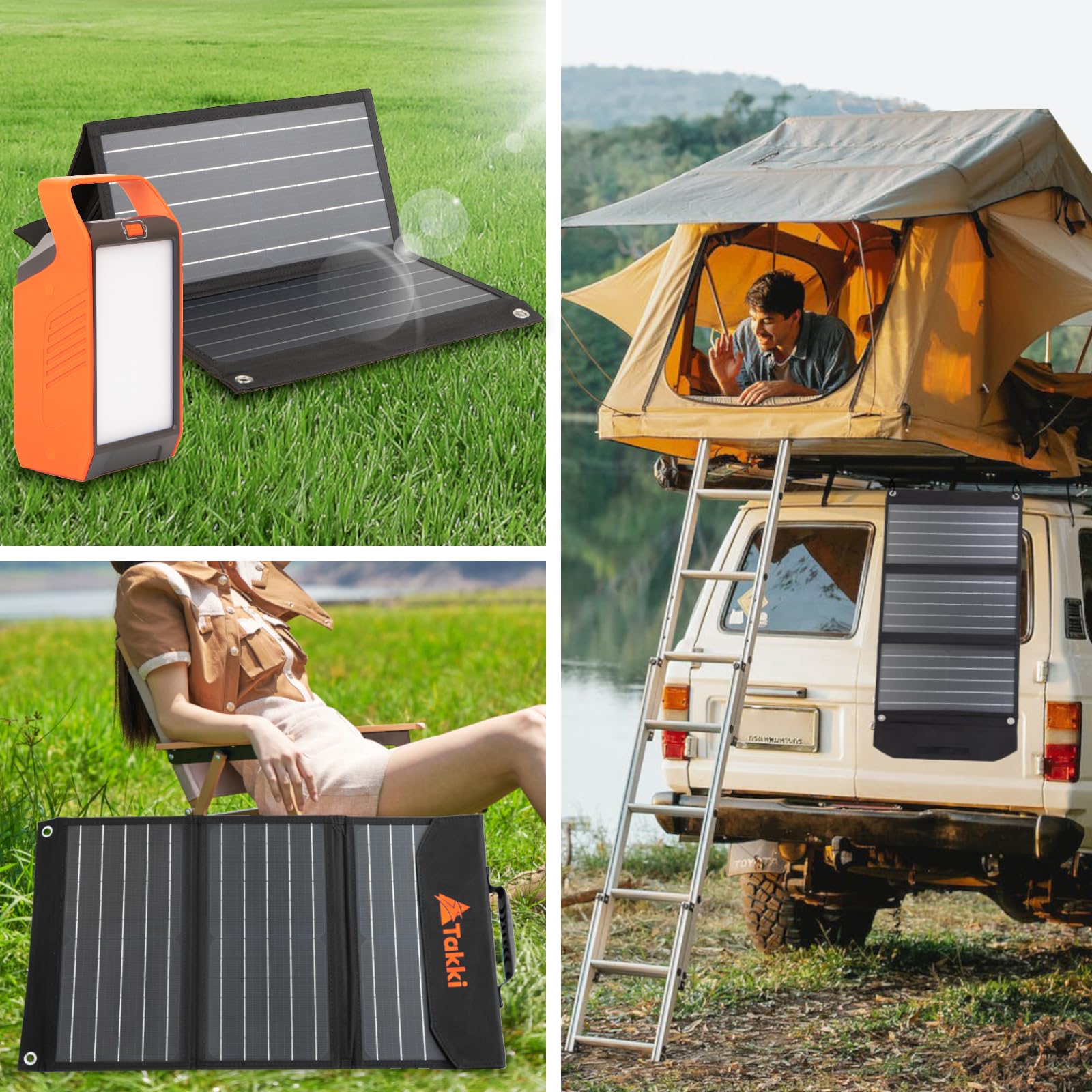 Takki 111Wh Portable Power Station with 30W Solar Panel Included for Camping Outdoor Laptop Emergency