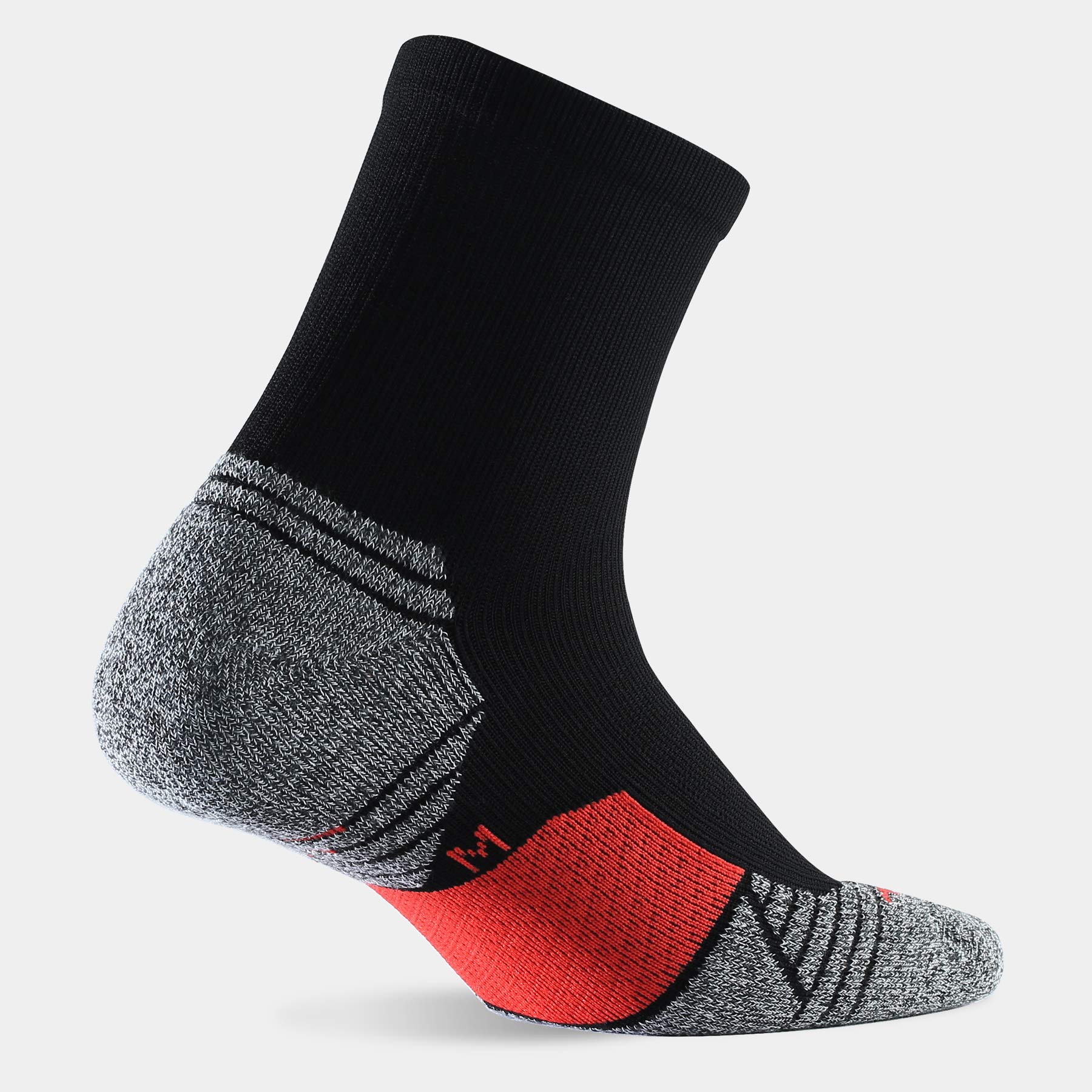 WANDER Men's Athletic Ankle Socks 6 Pairs Running Socks for Sport Low Cut Cycling Socks 6-9/10-12/12-14 (Black Red, Shoe Size: 10-12)