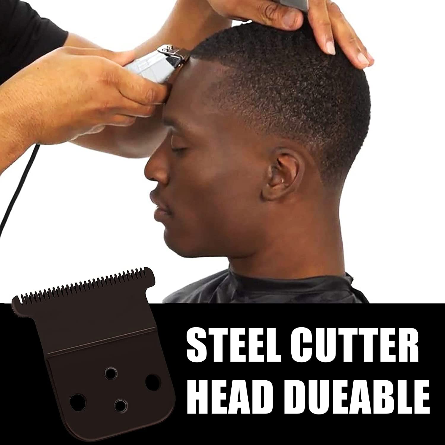 Trimmer Replacement T Blade Set Compatible With #32105 - D7#32655 D8#32400, Carbon Steel Blade Set, Compatible with Andis Slimline Pro Li D7/D8 Hair Clipper Trimmer, Black. (2Pack)