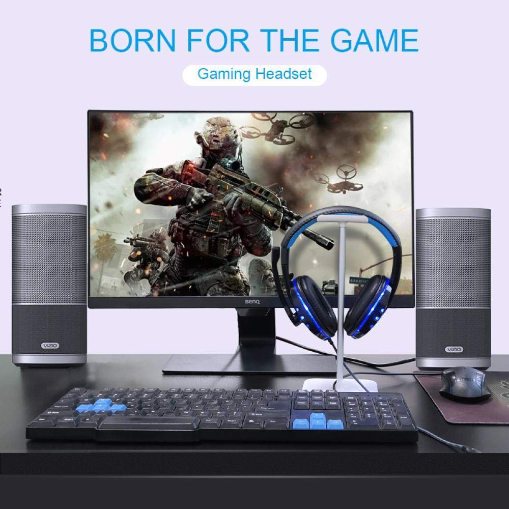 SFBBBO Headset On Ear Headset Stereo Deep Gaming Headphones Earphone with Microphone for Computer Pc Laptop Notebook GreenNoLEDPC