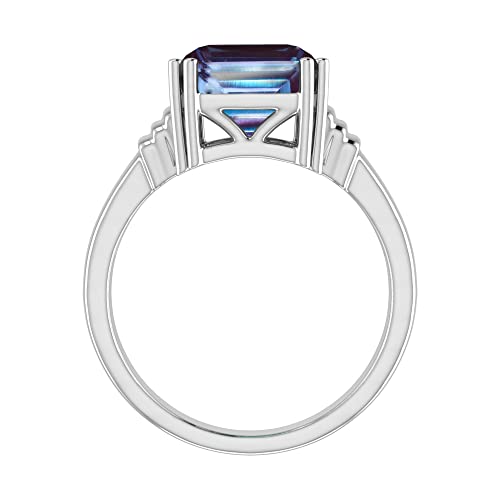 V3 Jewelry Sterling Silver with Color Changing Alexandrite Solitaire Ring