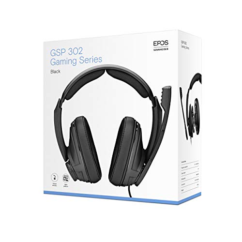 Sennheiser GSP 302 Gaming Headset with Noise-Cancelling Mic, Flip-to-Mute, Comfortable Memory Foam Ear Pads, Headphones for PC, Mac, Xbox One, PS4, Nintendo Switch, and Smartphones,Black