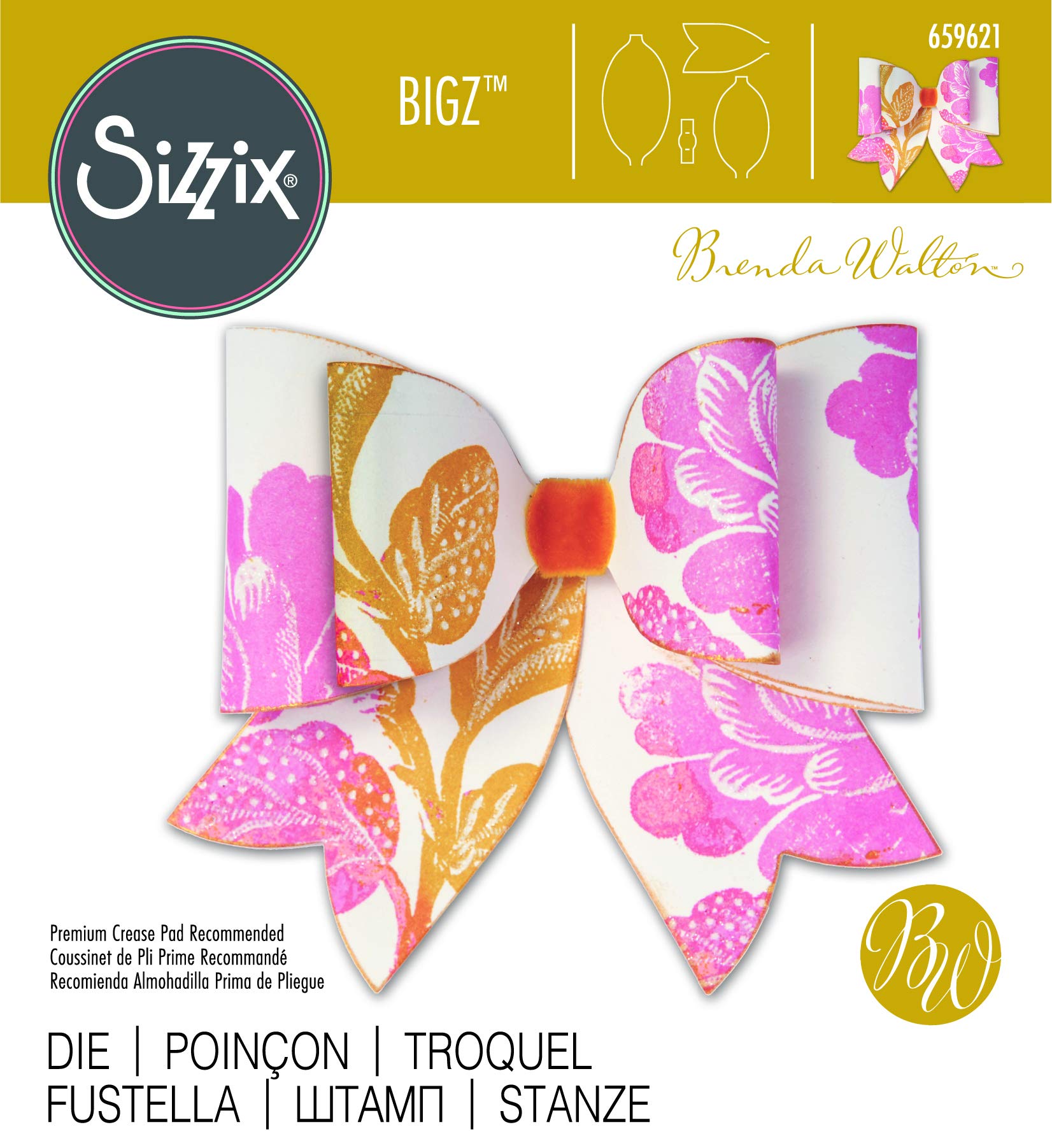 Sizzix, Multi Color, Bigz Die , French Bow by Brenda Walton, One Size, 5.5-Inch by 6-Inch