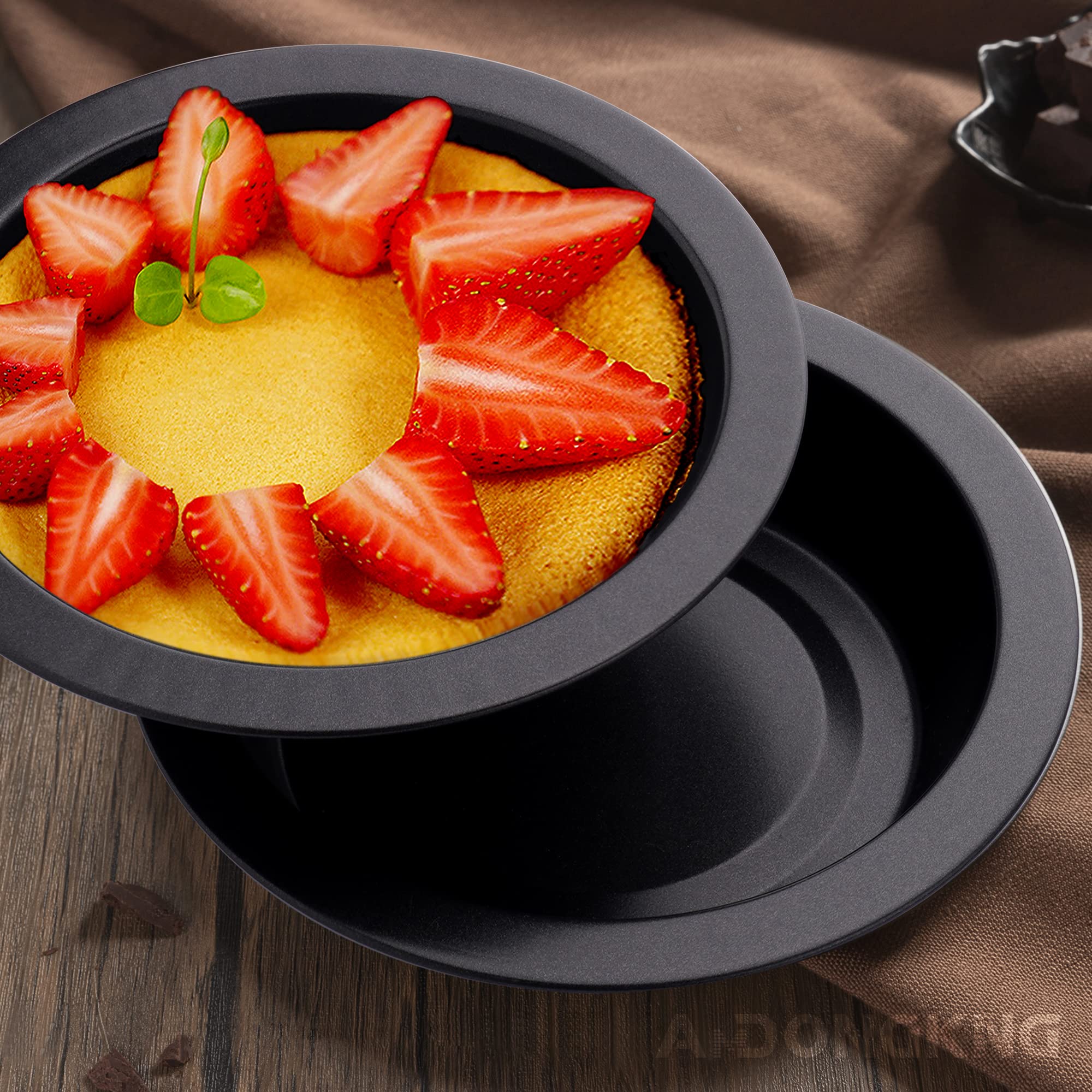 Small Non-Stick Round Cake Loaf Pie Baking Pan, Bakeware Set for Oven and Instant Pot Baking, 2-Pack, 6.9 X 4.7 Inches