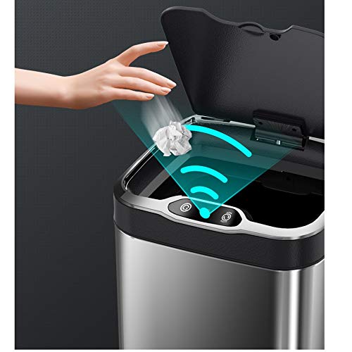 sgzyl Stainless Steel Big Kitchen Bathroom Trash Can Recycle Storage Waste Bin Bedroom Trash Can Garbage Bin