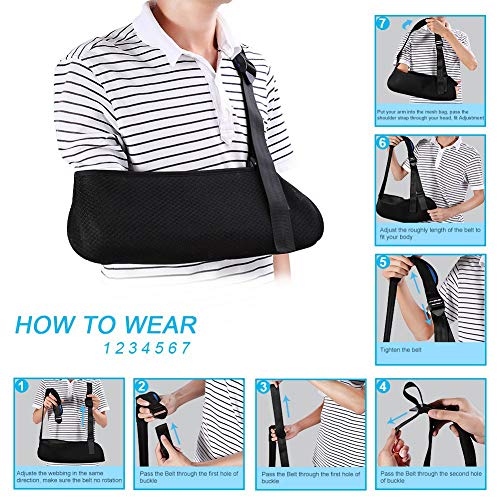 TMISHION Arm Sling Shoulder Bandage, Shoulder Immobilizer for Broken Broken Arm, for Broken Arms for Adult Wrist, Elbow, Shoulder Injury