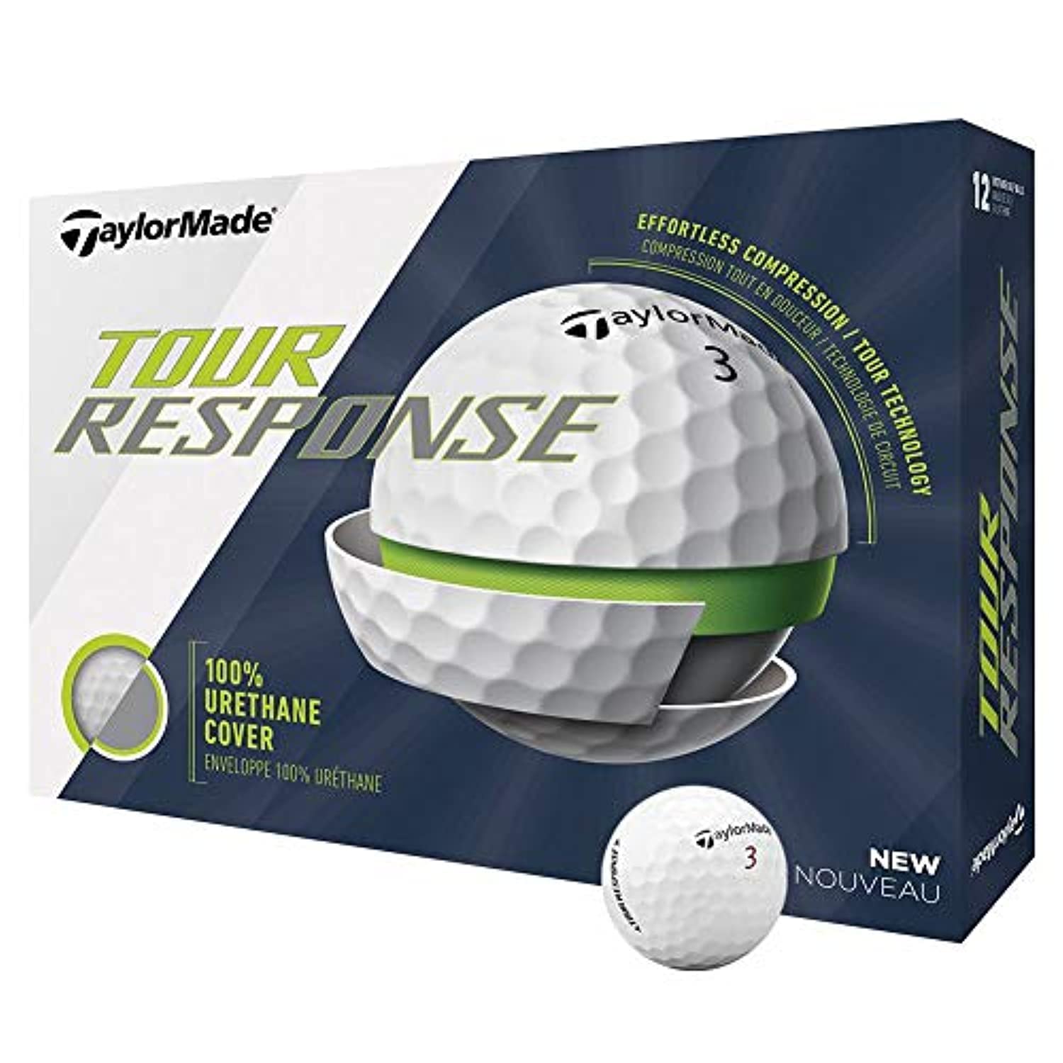 TaylorMade Tour Response Golf Ball, Yellow, Dozen