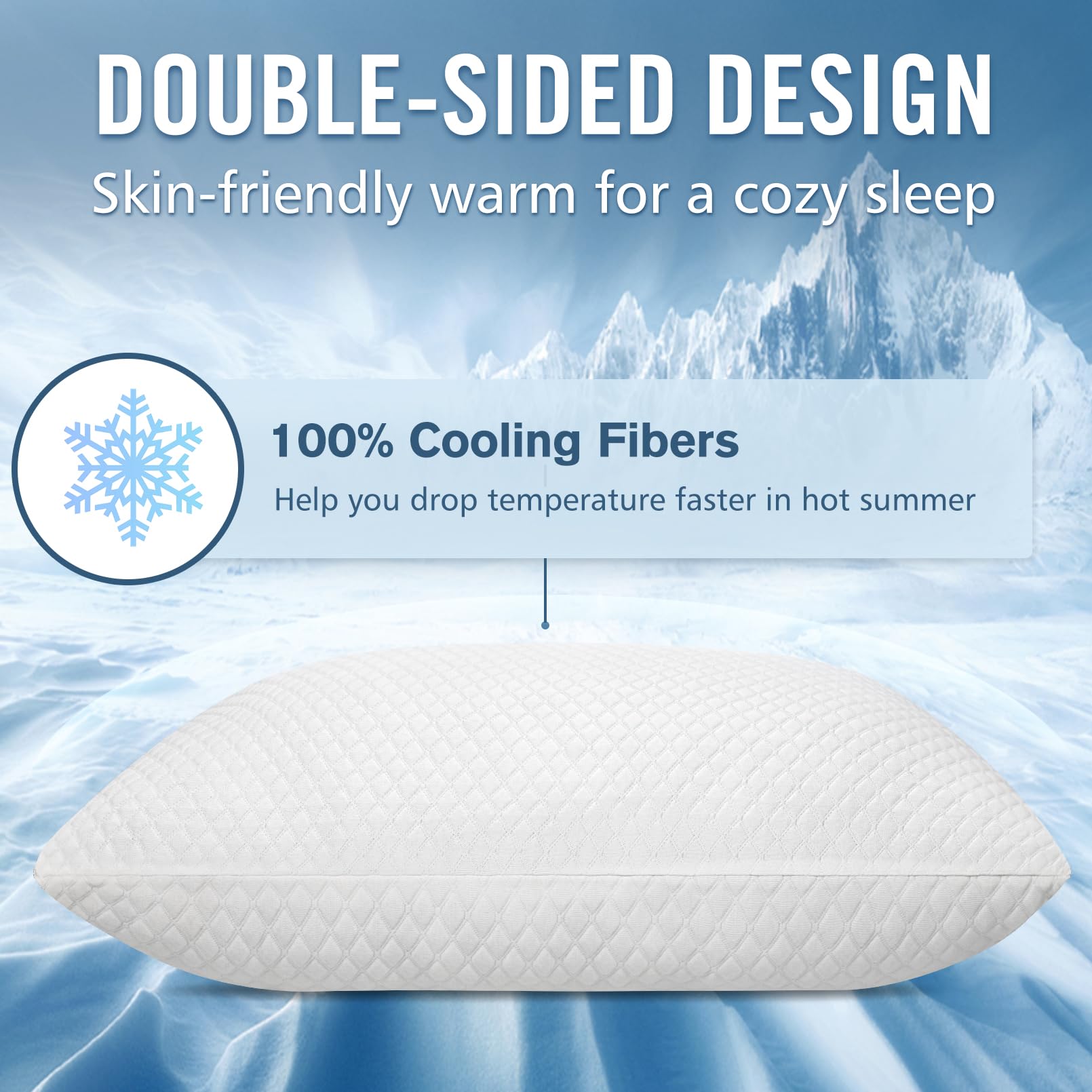 Shredded Memory Foam Pillow with Washable Removable Pillowcase,Height Adjustable,Standard Size Bed Pillow for Sleeping,Suitable for Stomach,Back and Side Sleepers.