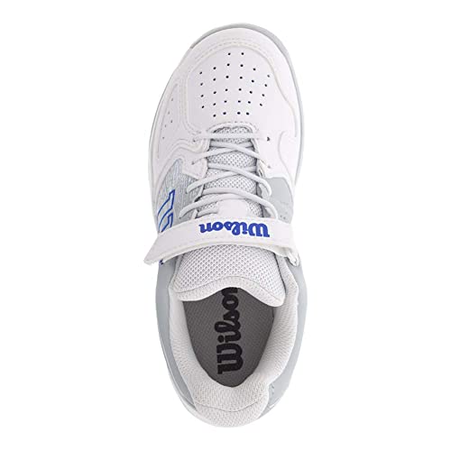 Wilson KAOS Junior Tennis shoes, White/Pearl Blue/Dazzling Blue, 13