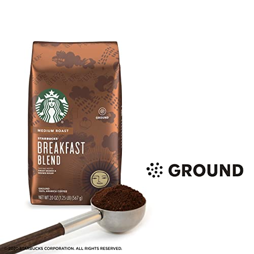Starbucks Medium Roast Ground Coffee β Breakfast Blend β 100% Arabica β 1 bag (20 oz.) Great Holiday Gift