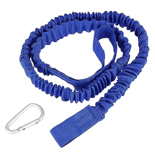 X AUTOHAUX 2pcs 37" Blue Kayak Paddle Leash Elastic Rowing Boat Paddle Leash Safety Tool Stand Up Paddle Board Kayak Accessories