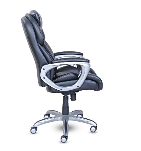 Serta My Fit Executive Office Adjustable Ergonomic Chair with Layered Cushions, Bonded Leather, 360 Motion Support, Black