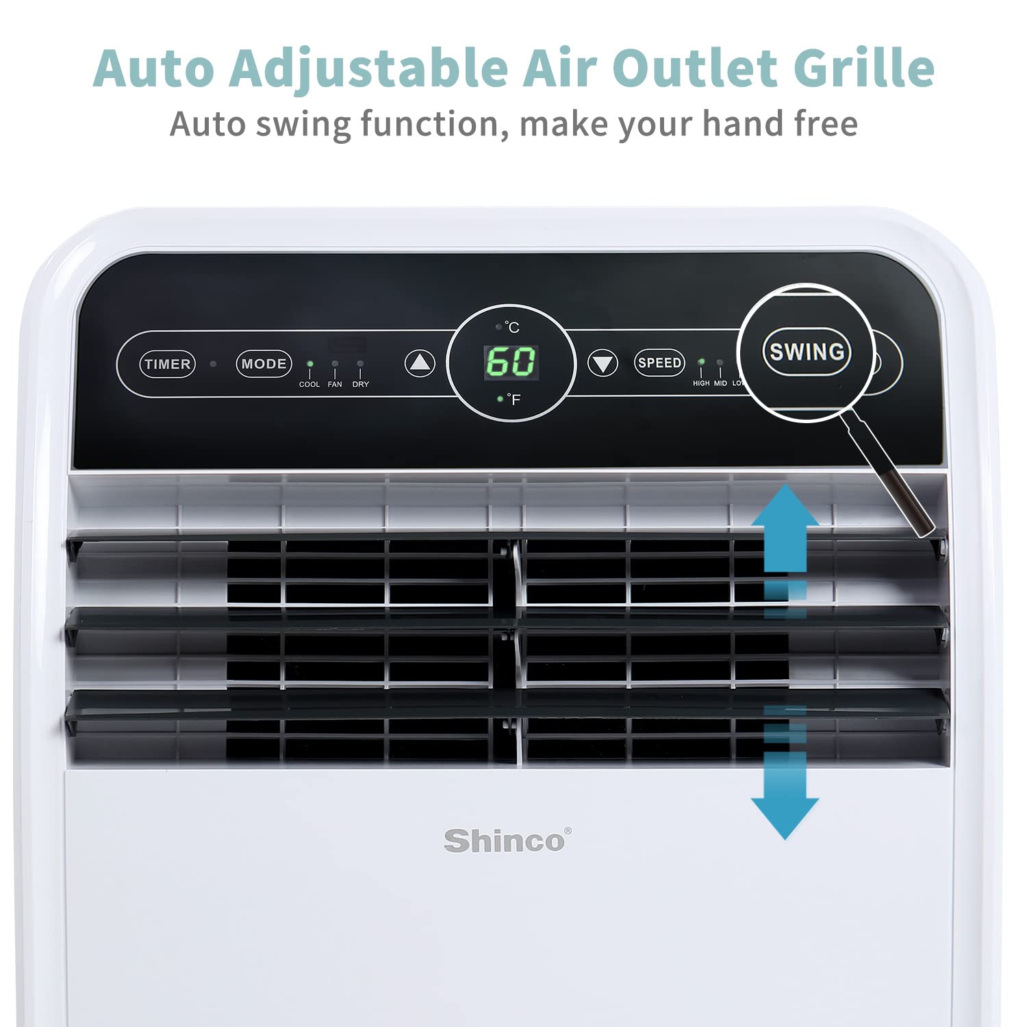 Shinco 10,000 BTU Portable Air Conditioner, Portable AC Unit with Built-in Cool, Dehumidifier & Fan Modes for Room up to 300 sq.ft, RC, 24 Hour Timer, Window Kit