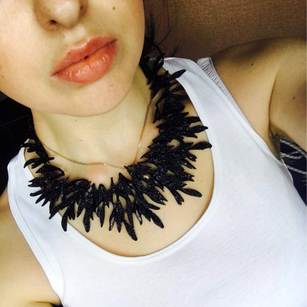 Zthread Vintage Bib Choker Collar Neklace Black Leaf Statement Collar Necklace Woman Fashion Jewelry Necklace
