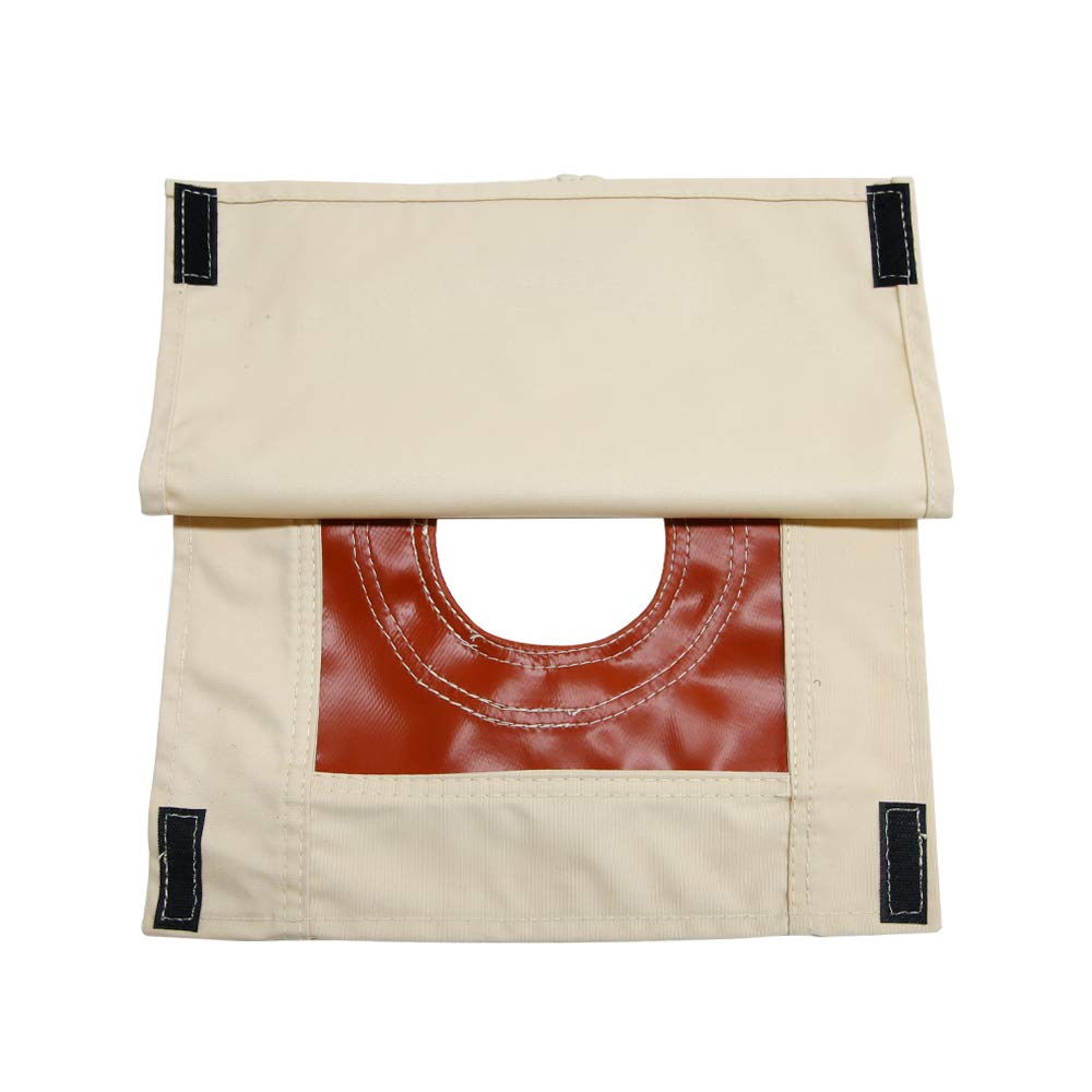 UNISTRENGH 3 Inch Fire-Resistant Stove Jack Hole Accessory with Flap Covered for 4 Seasons Cotton Canvas Camping Bell Tent