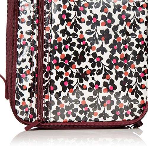 Vera Bradley Women's Microfiber Large Blush & Brush Makeup Organizer Case, Mulled Wine, One Size
