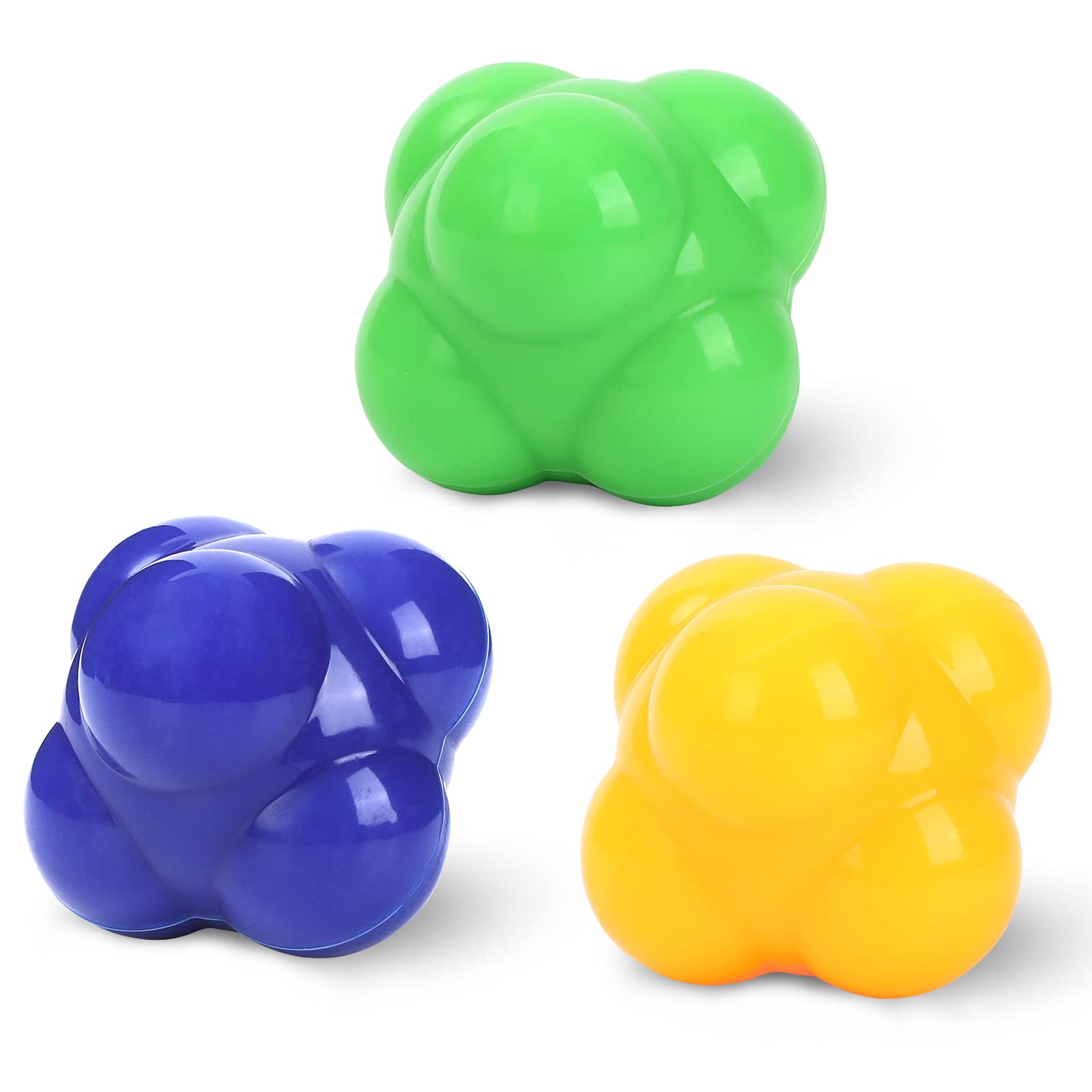 WIESSOC Hand Eye Coordination Trainer & 3PCS Reaction Speed Training Ball, Reaction Catch Trainer, Baseball and Softball Reflex and Agility Trainer for All Ages