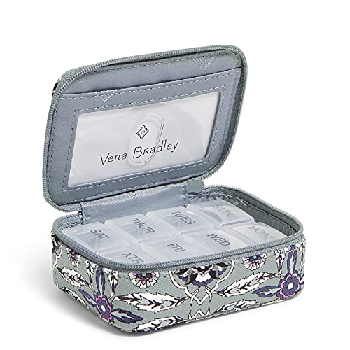 Vera Bradley Women's Cotton Travel Pill Organizer, Plaza Tile - Recycled Cotton, One Size