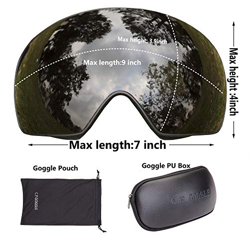 SLTY Ski Goggles Anti-Fog Winter Snowboard Goggle Snowmobile Windproof Dustproof Glasses for Men Women