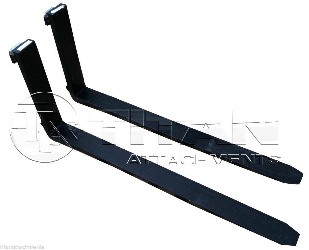Titan Attachments Pro-Duty Skid Steer Pallet Fork Attachment, 48" Fork Blades, Rate 5,000 LB, Quick Tach Tractor Loader