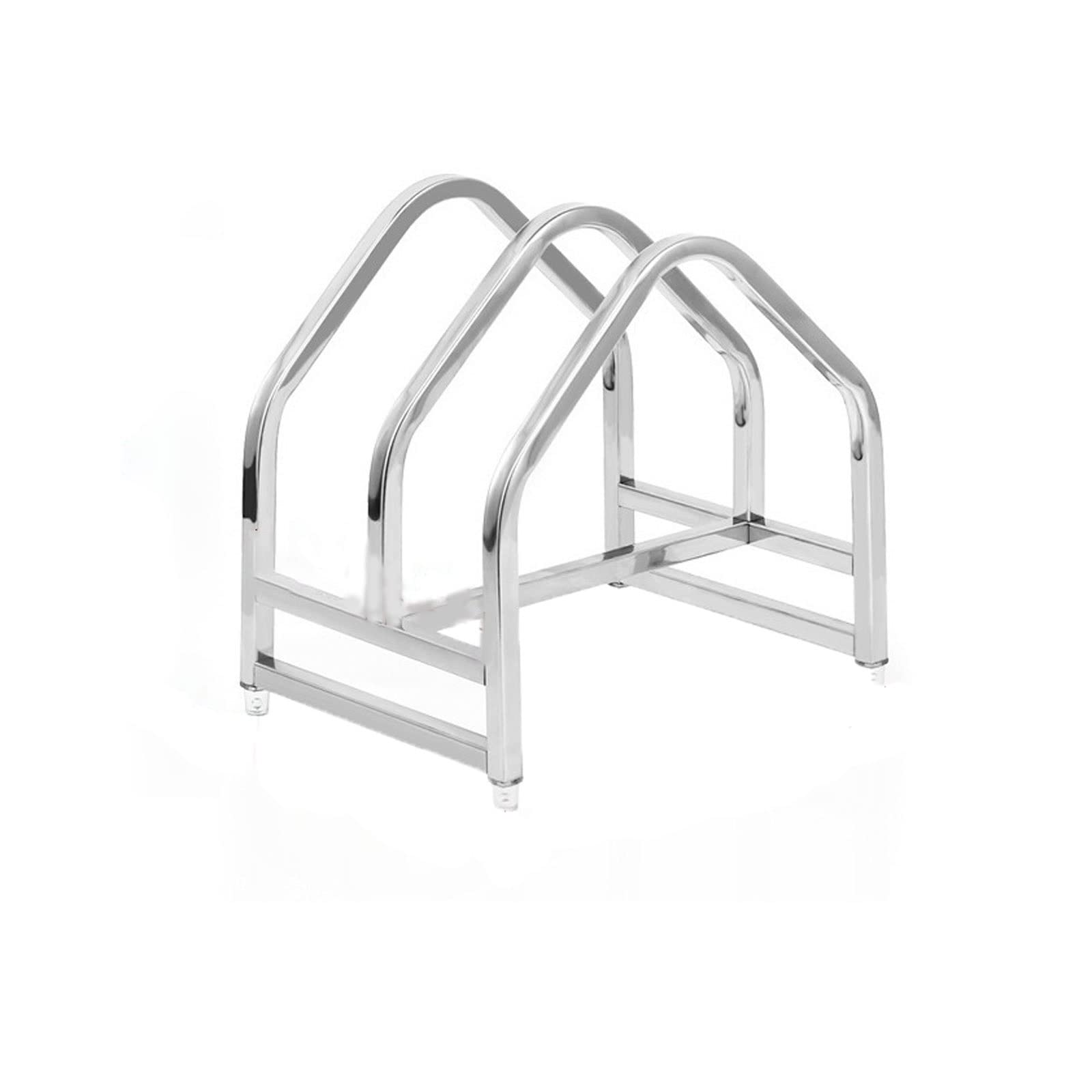 TBMAKE Dish Racks Two Layer 304 Stainless Steel Pot Lid Shelf Cooking Storage Pan Cover Lid Rack Stand Cutting Board Holder Kitchen Organizer Tool