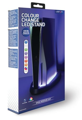 Venom Console Docking Station for the PS5 - RGB LED Light - PS5 Vertical Holder Stand Accessory - Black