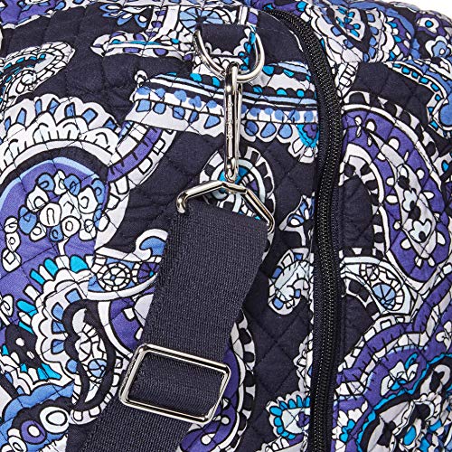 Vera Bradley Women's Cotton Lay Flat Travel Duffle Bag, Deep Night Paisley, One Size