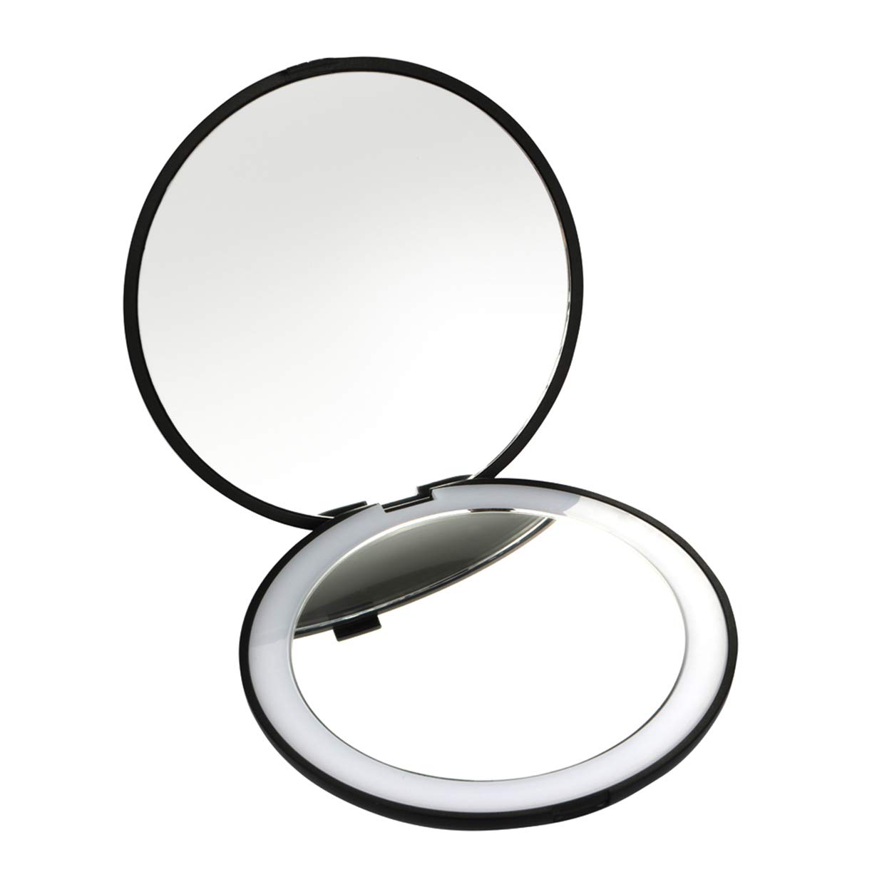 Travel Mirror- 10X Magnifying Mirror with Light- Small Compact Mirror for Pocket- Portable LED Lighted Makeup Mirror, Foldable Travel Mirror 1X & 10X Magnification