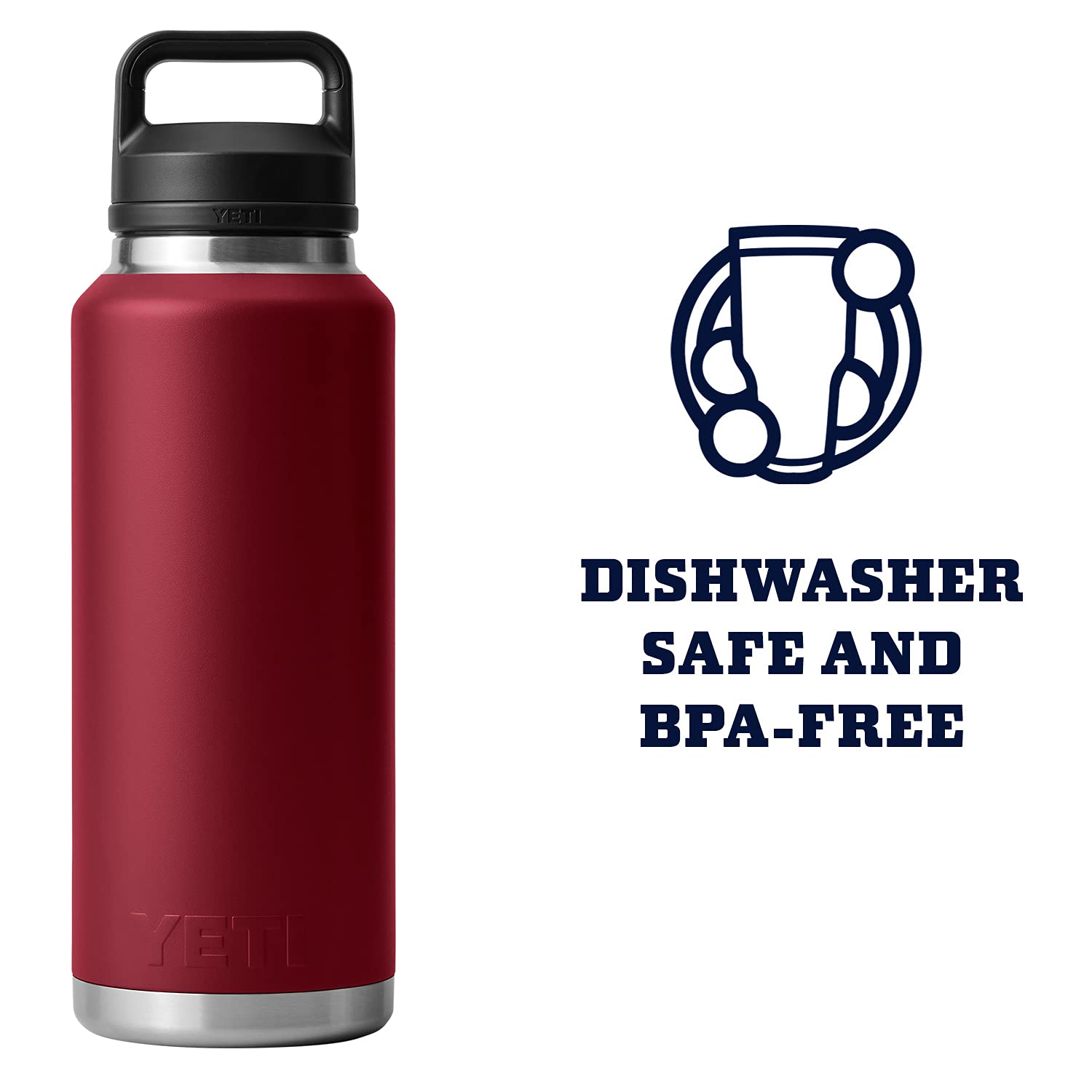 YETI Rambler 46 oz Bottle Retired Color, Vacuum Insulated, Stainless Steel with Chug Cap, Harvest Red