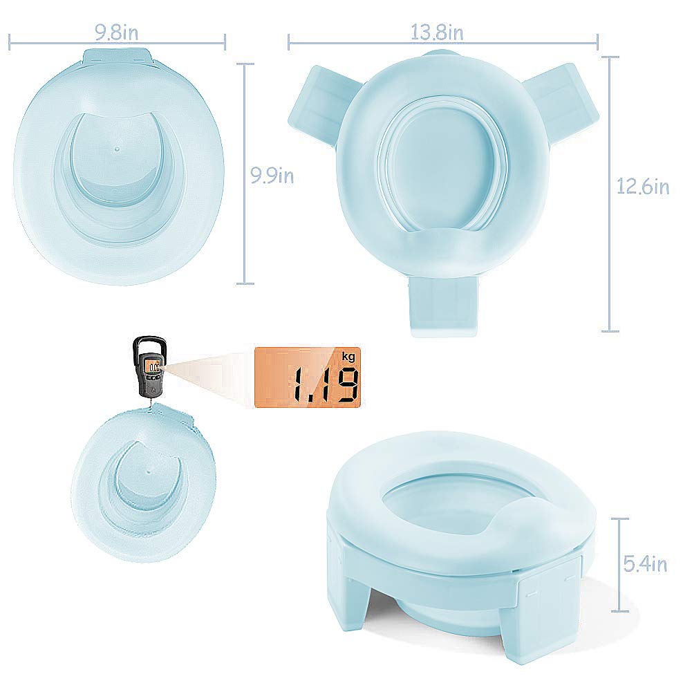 Travel Potty Kids Portable Folding Potty Training seat Children 3-in-1 Go Potty for Travel (Blue)