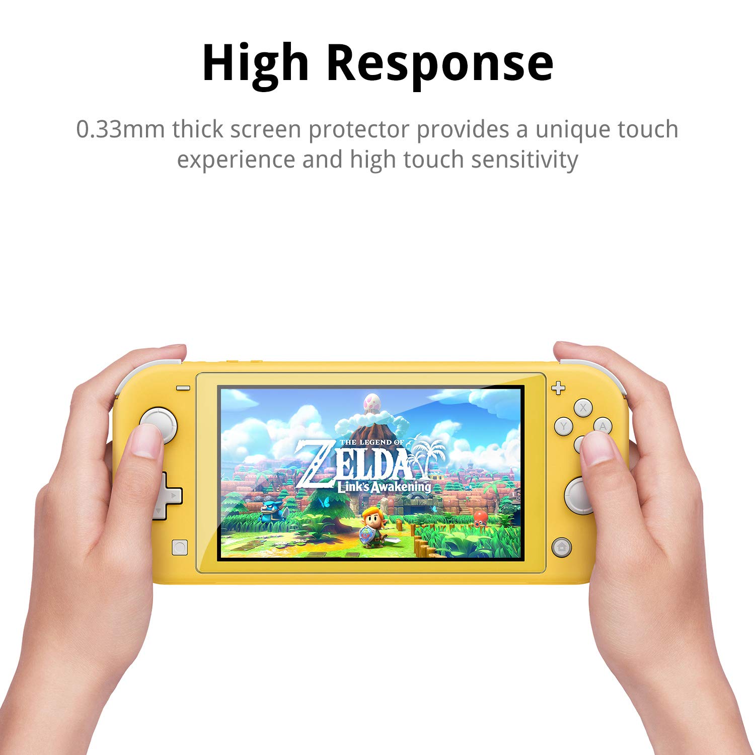 UNBREAKcable Screen Protector for Nintendo Switch Lite (2-Pack, 0.33mm) – 9H Hardness HD Tempered Glass Screen Protector for Nintendo Switch Lite (2019), [Bubbles Free, Anti-Scratch, Anti-Fingerprint]