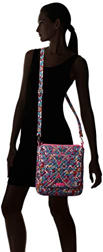 Vera Bradley Women's Cotton Carson Mailbag Crossbody Purse, Kaleidoscope, One Size